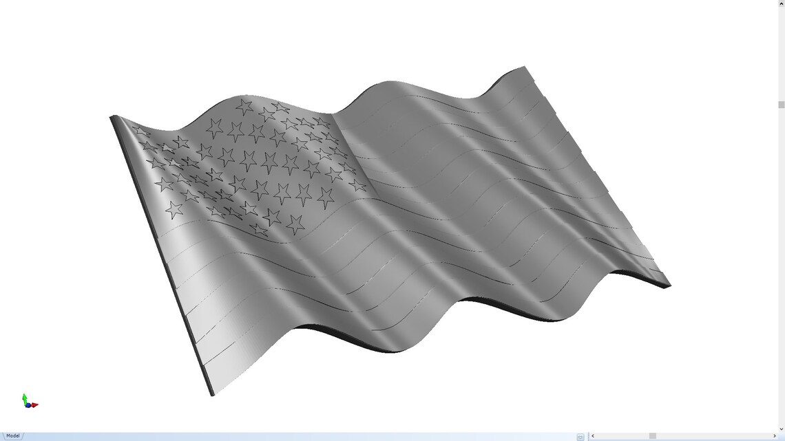 Wavy Flag 3D STL Model for CNC Router Engraver Carving Machine Relief ...
