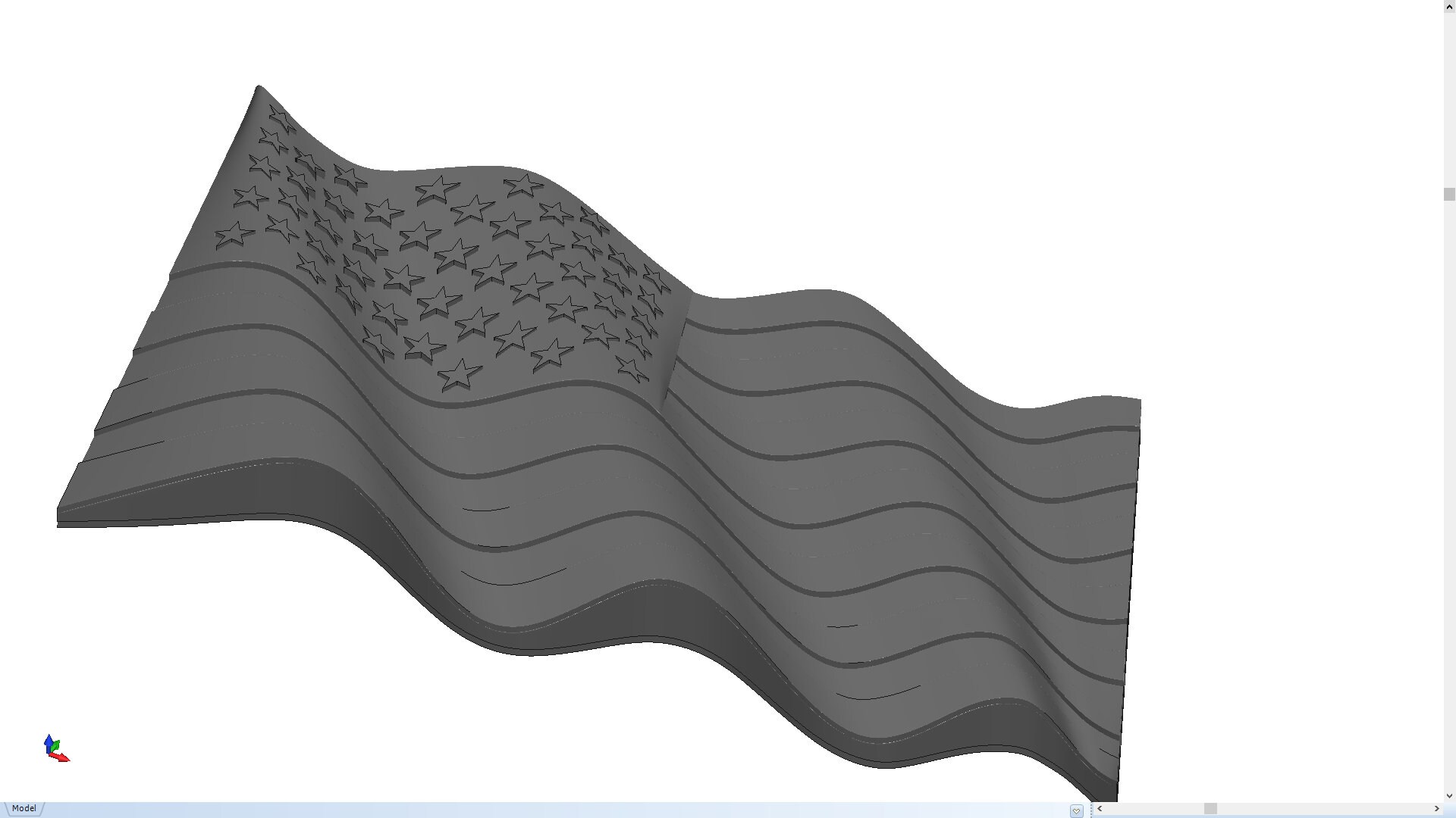 Wavy Flag 3D STL Model for CNC Router Engraver Carving Machine Relief ...