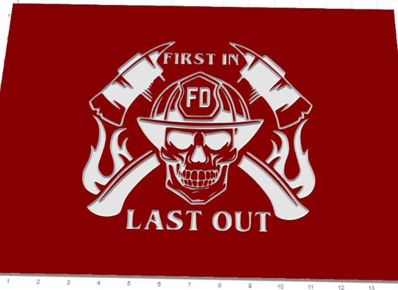FIREFIGHTER First in Last Out Digital File in - Etsy