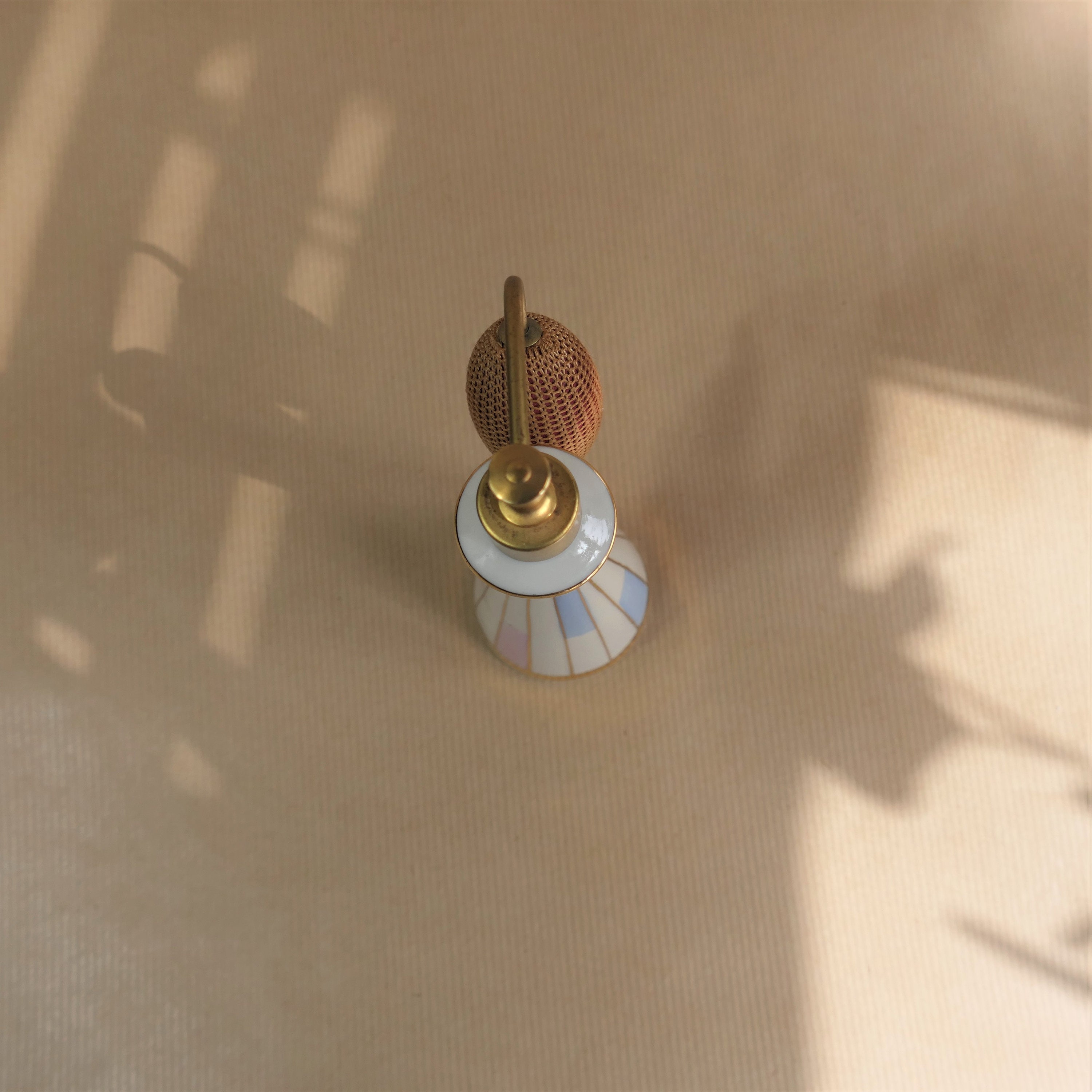 Vintage Bavaria Pastel and Gold Trim Geometric Porcelain Perfume Bottle ...