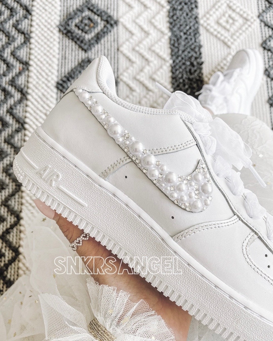Nike Wedding Personalized Sneakers, Prom, Graduation Pearl and ...