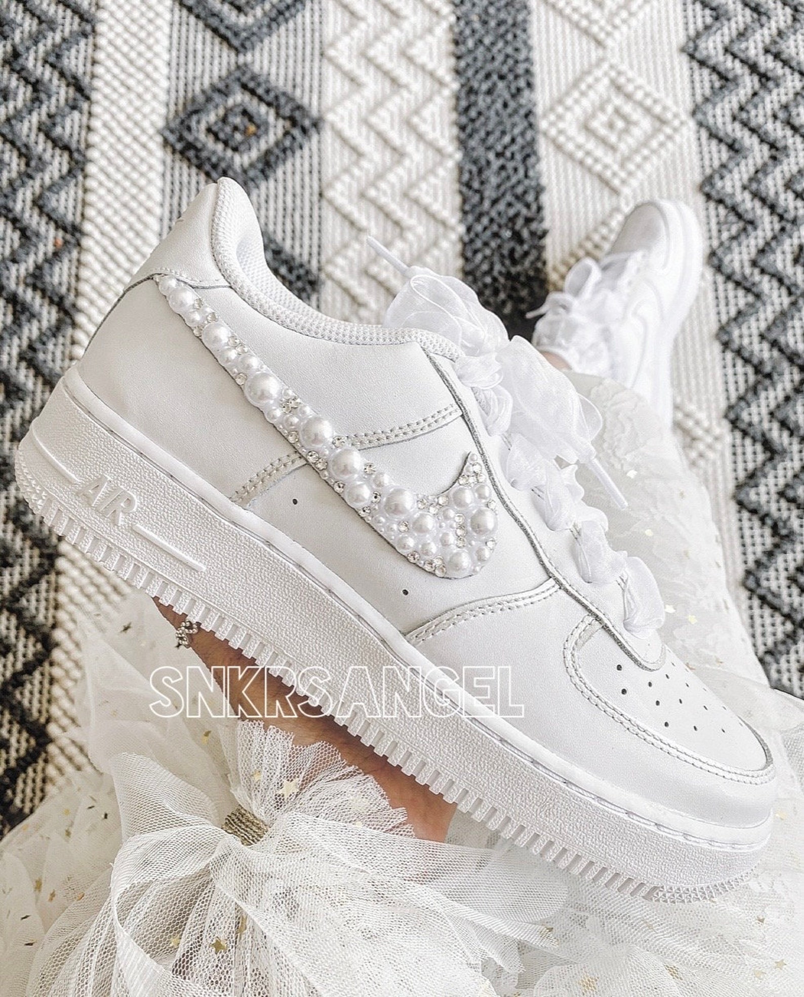 Nike Wedding Personalized Sneakers, Prom, Graduation Pearl and ...