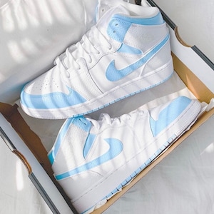 Light Blue - Custom Nike Air Jordan 1 Mid - AJ1 Mid - Etsy