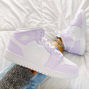 Custom Nike Air Jordan 1 Mid Lilac Lavender - Etsy