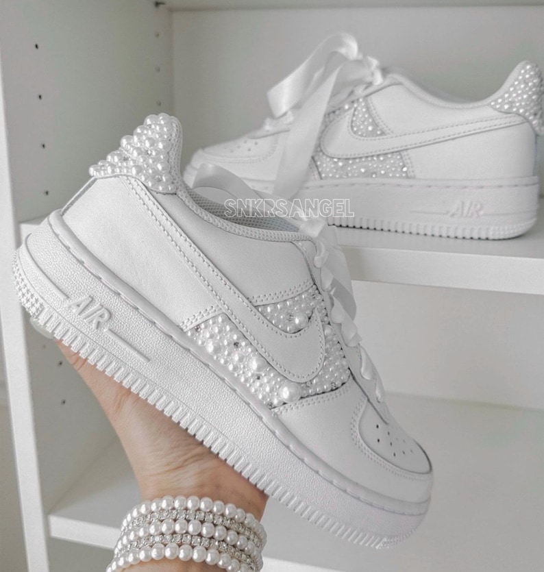 Nike Wedding Personalized Sneakers, Prom, Graduation Pearl Swarovski ...