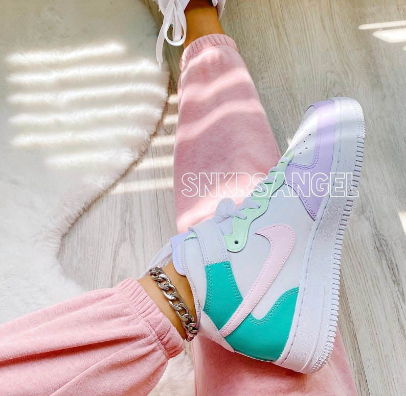 Custom Nike Air Force 1 Mid Multicolor - Etsy