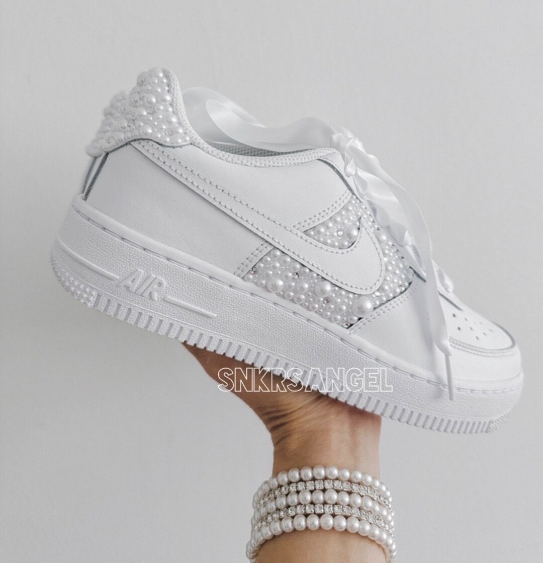 Nike Wedding Personalized Sneakers, Prom, Graduation Pearl Swarovski ...