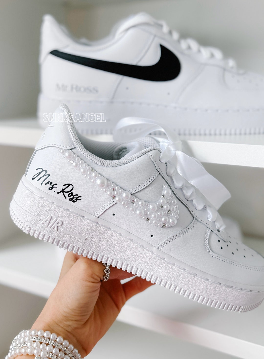 Nike Wedding Personalized Sneakers, Prom, Graduation Pearl and ...
