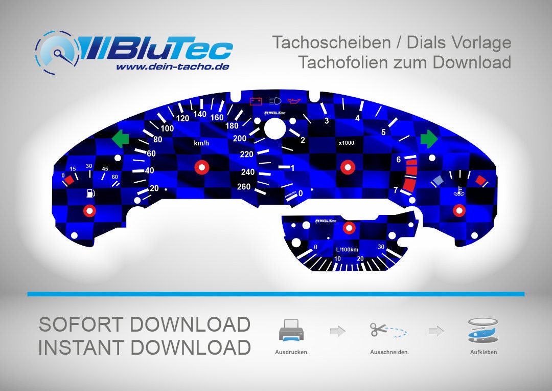 Tacho Foils Tacho Disc Template INSTANTLY Download for BMW E36 RACING ...