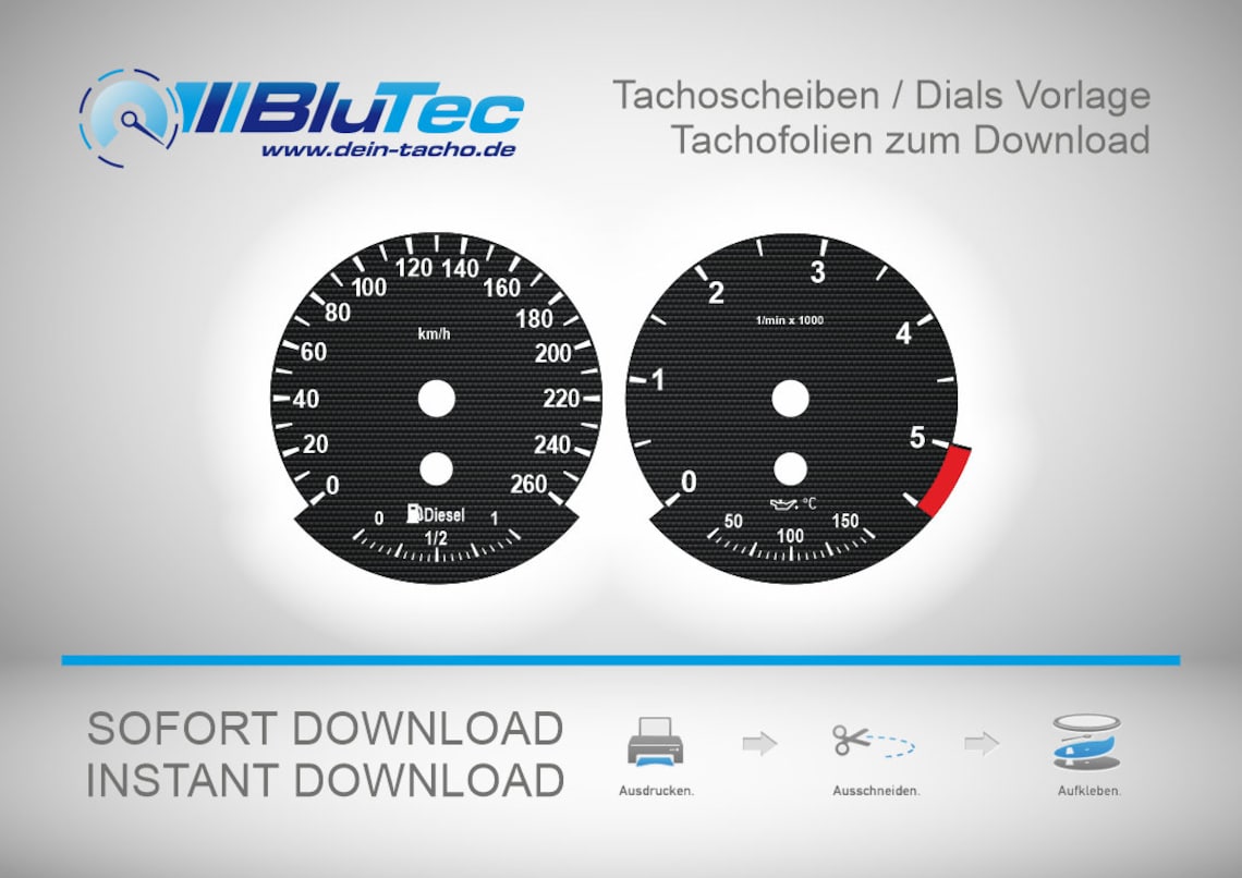 Tacho Foils Tacho Disc Template IMMEDIATELY Download for BMW - Etsy