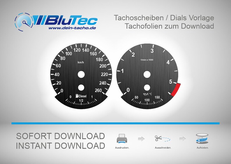 Tacho Foils Tacho Disc Template IMMEDIATELY Download for BMW E6x E7x ...