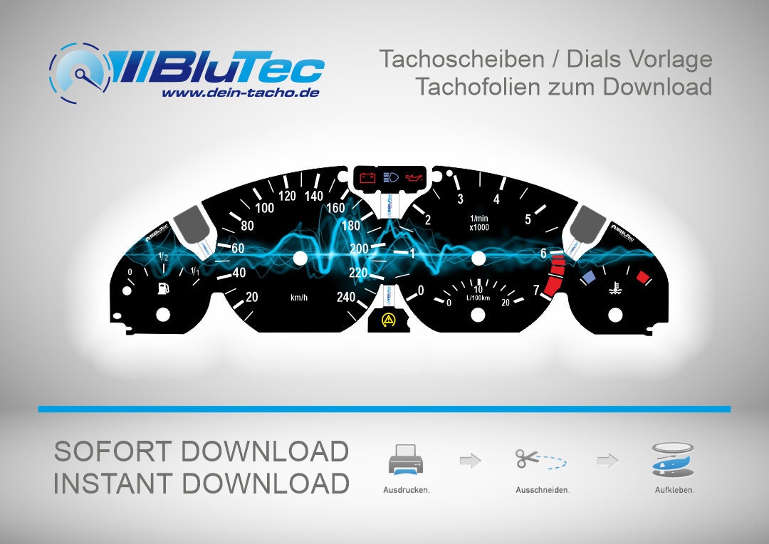 Tacho Foils Tacho Disc Template INSTANTLY Download for BMW E46 Gasoline ...