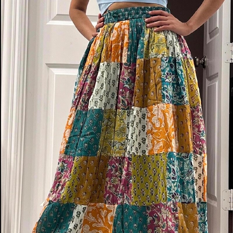 Long Patchwork Skirt - Etsy