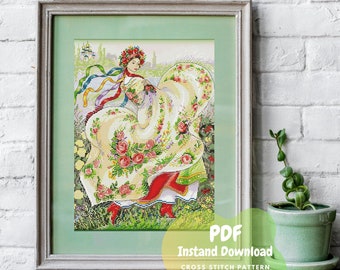 Lady, Cross Stitch Pattern in PDF for Instant Download - Etsy