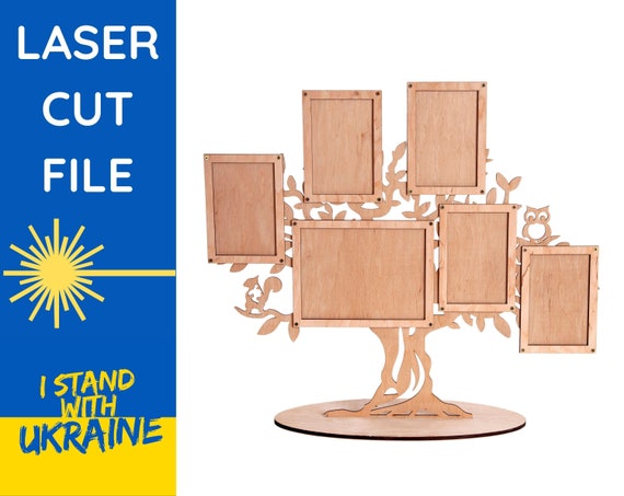 Family Tree Photo Frame Stand Laser Cut File Svg Digital | Etsy