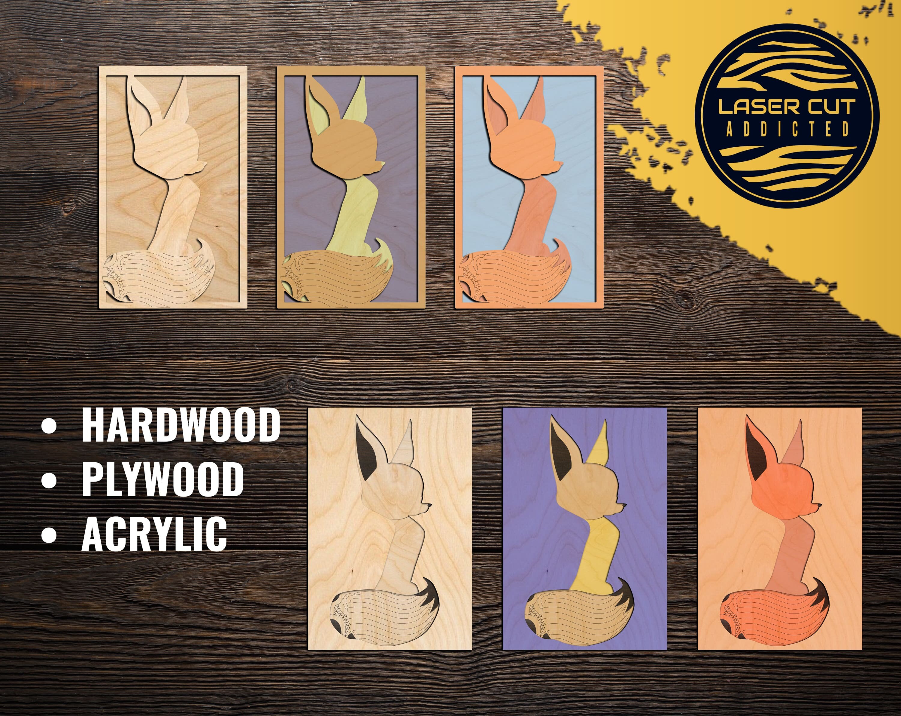 Laser Cut Fox Svg File Glowforge File Laser Cutting Design 2 Designs ...