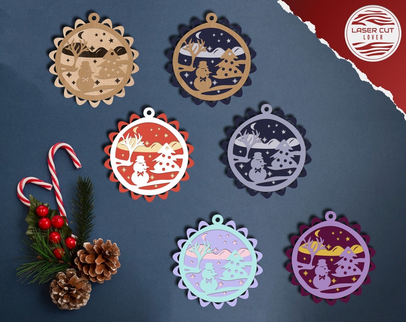 Christmas Tree Toys SVG Bundle, Laser File Glowforge Project, Ball With ...