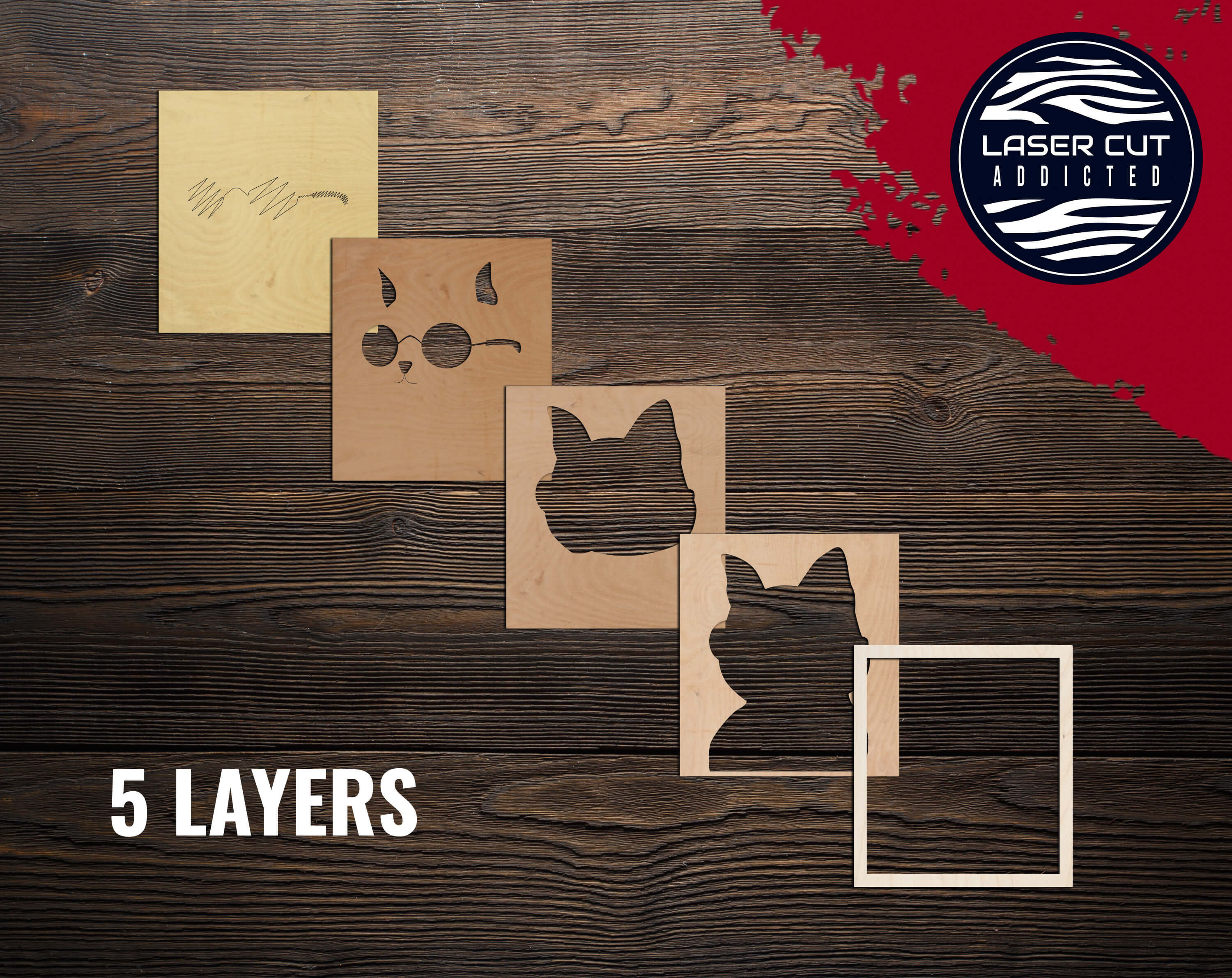 Laser Cut Cat Svg File Glowforge File Laser Cutting Design 2 Designs ...