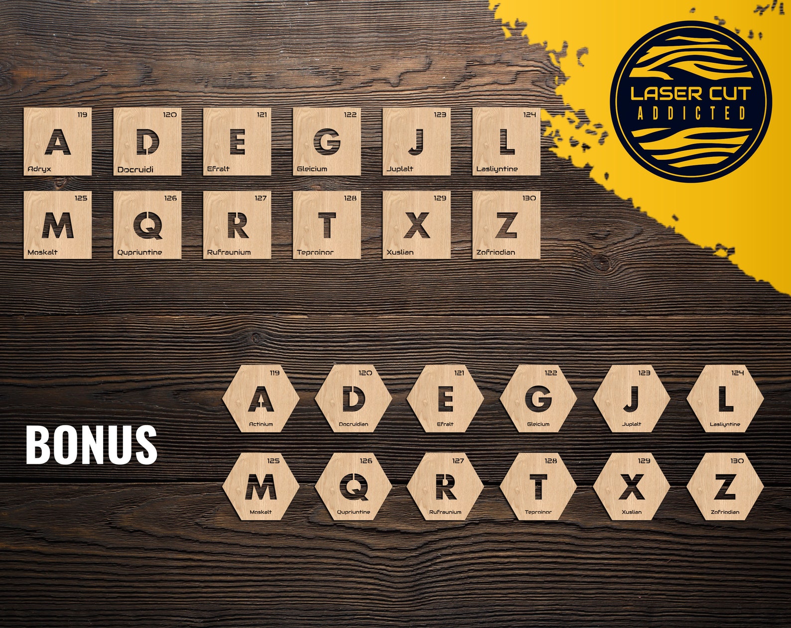 Tabla periódica láser svg archivo elementos de corte láser Decoración ...