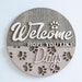 Dogs Welcome Round Sign, Dog Decor, Animal Welcome Sign Wall Art Laser ...