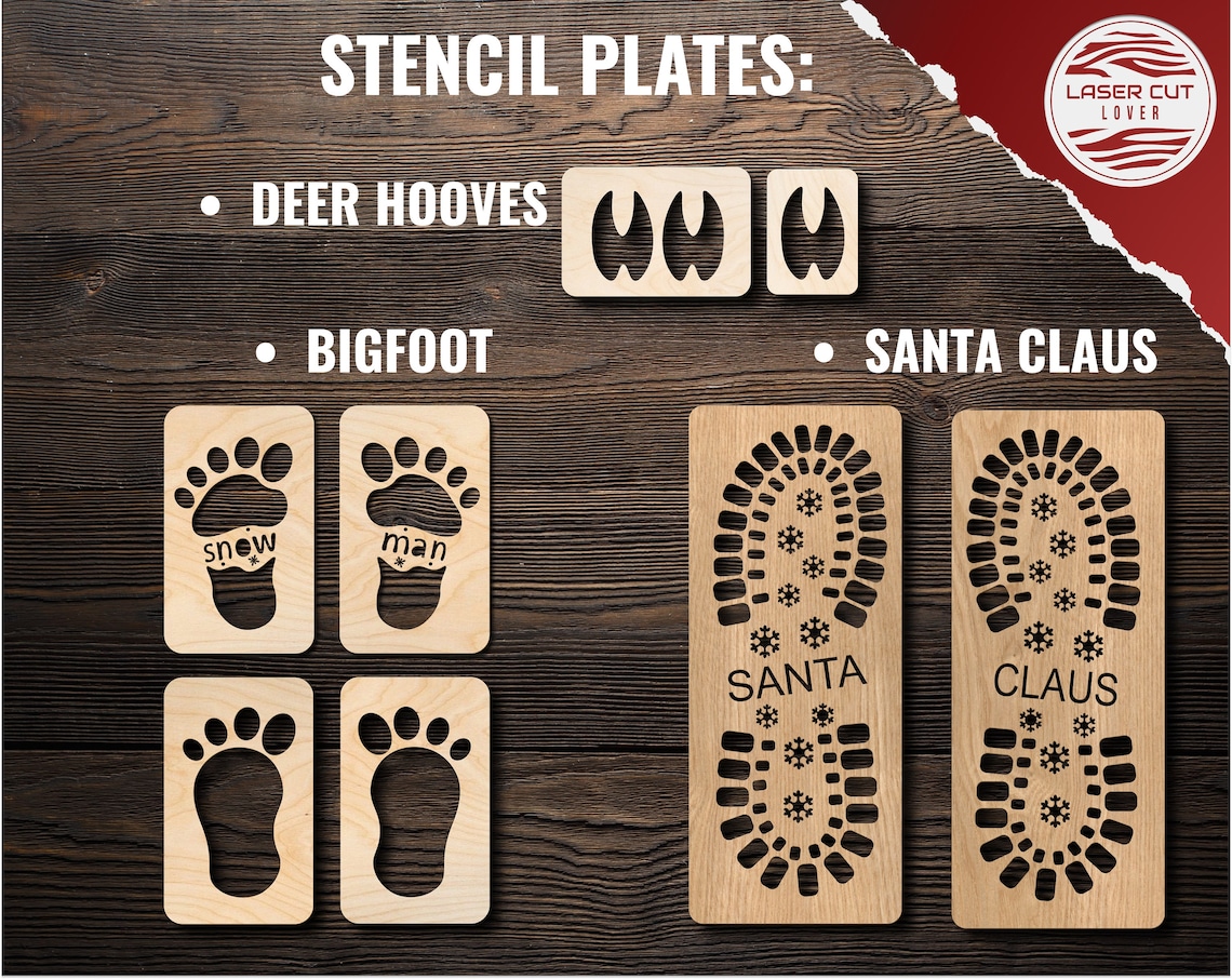 Santa Boot Print Laser Cut File SVG Christmas Stencils - Etsy