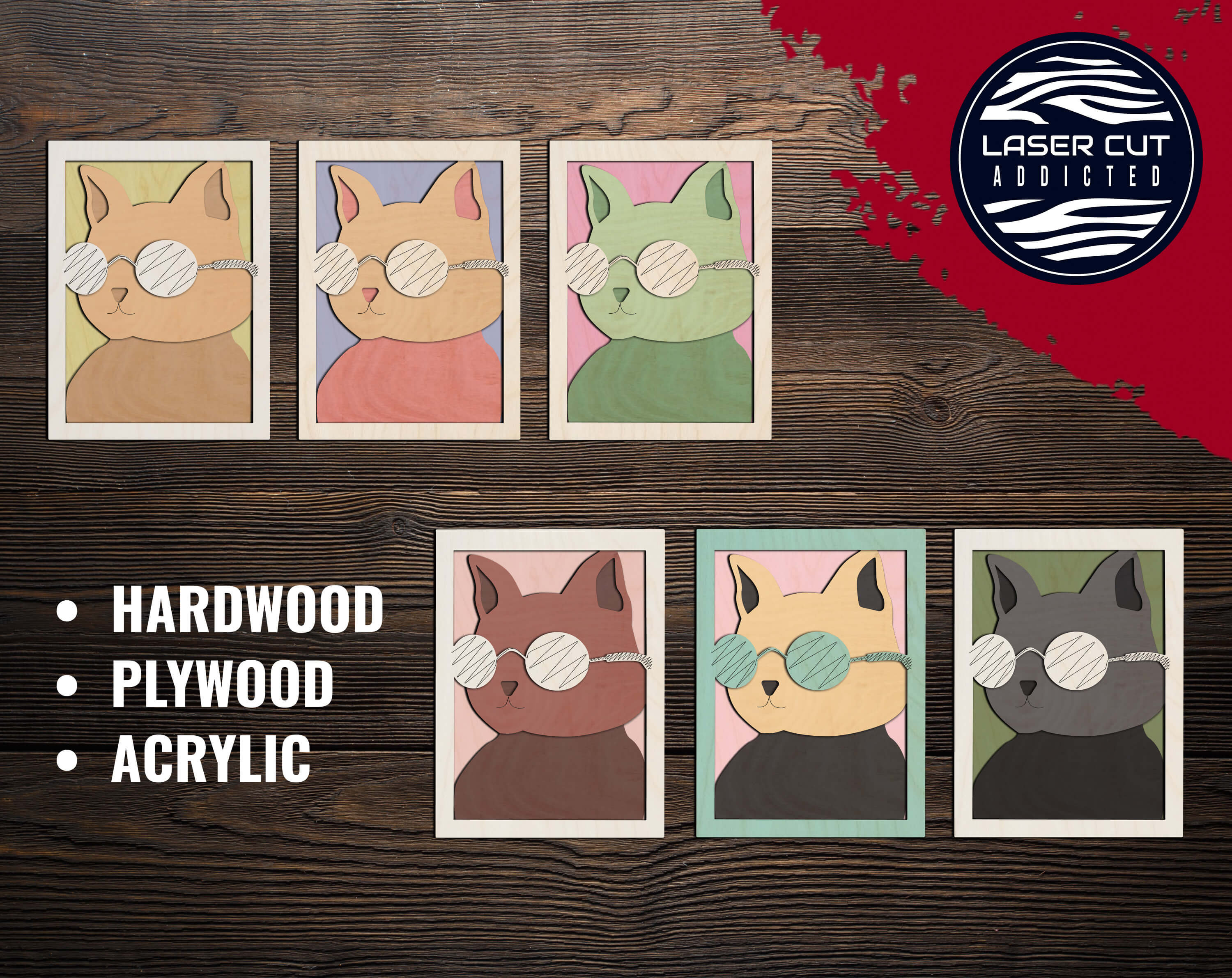 Laser Cut Cat Svg File Glowforge File Laser Cutting Design 2 Designs ...