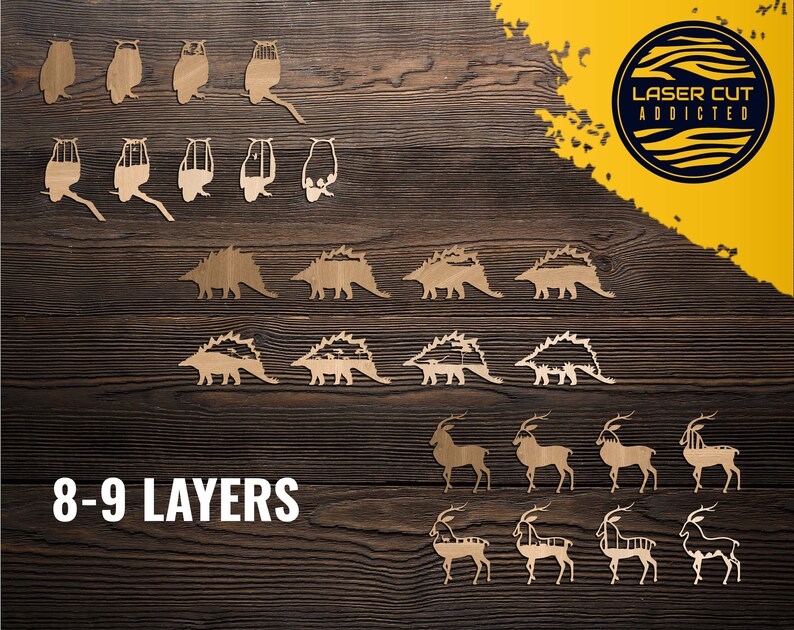 Laser Cut Animals Svg File Glowforge File Laser Cutting Designs Bundle ...