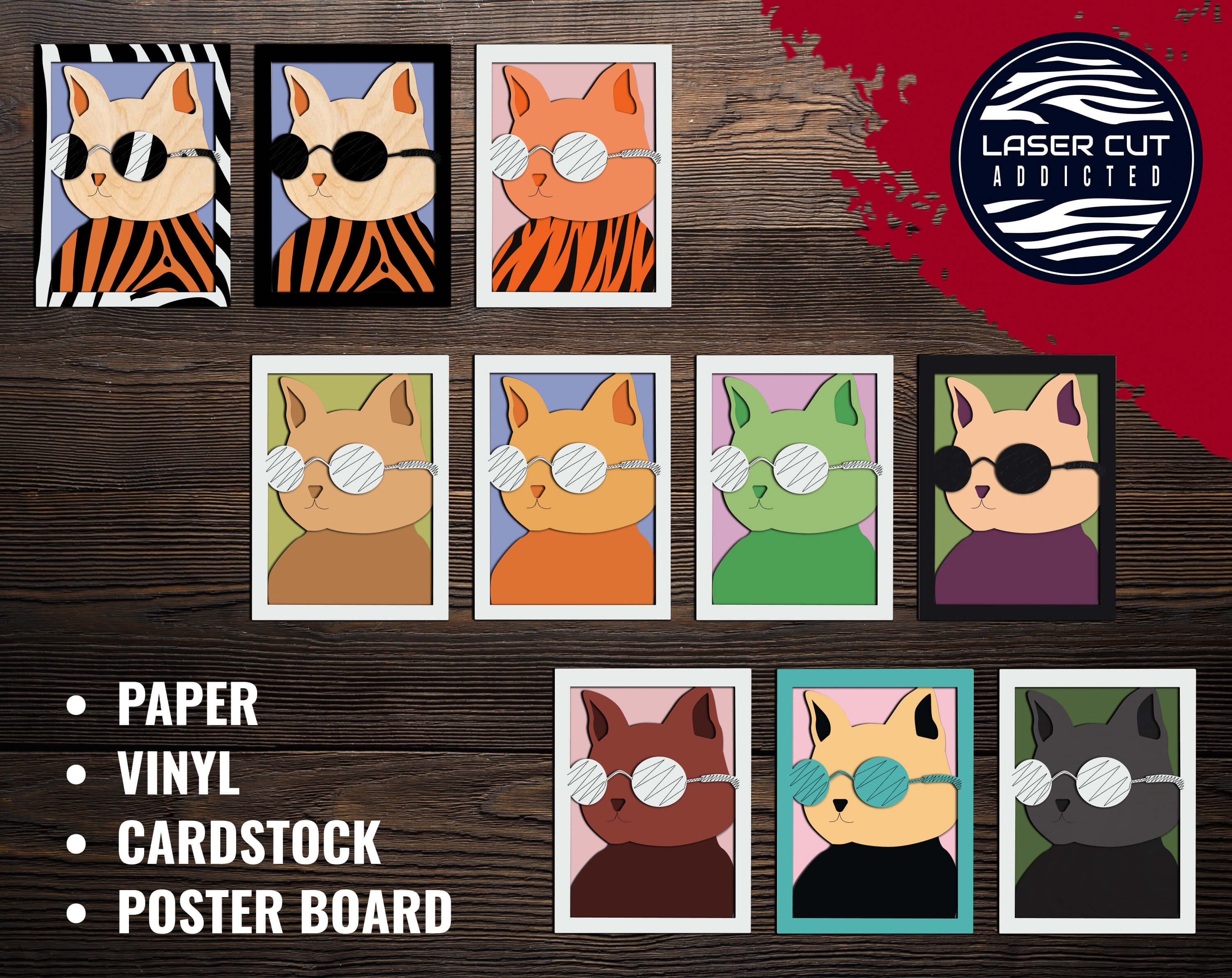 Laser Cut Cat Svg File Glowforge File Laser Cutting Design 2 Designs ...