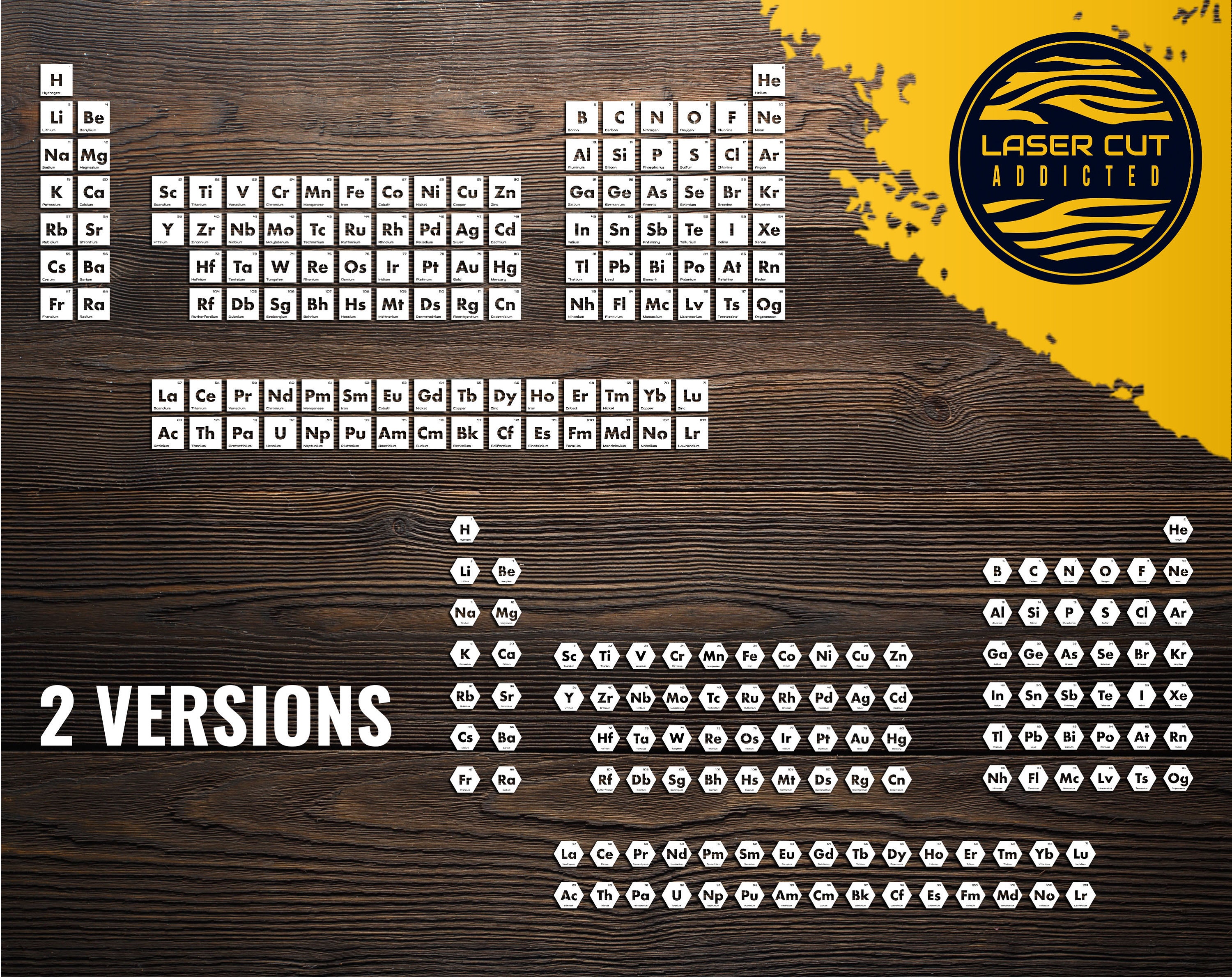 Tabla periódica láser svg archivo elementos de corte láser Decoración ...