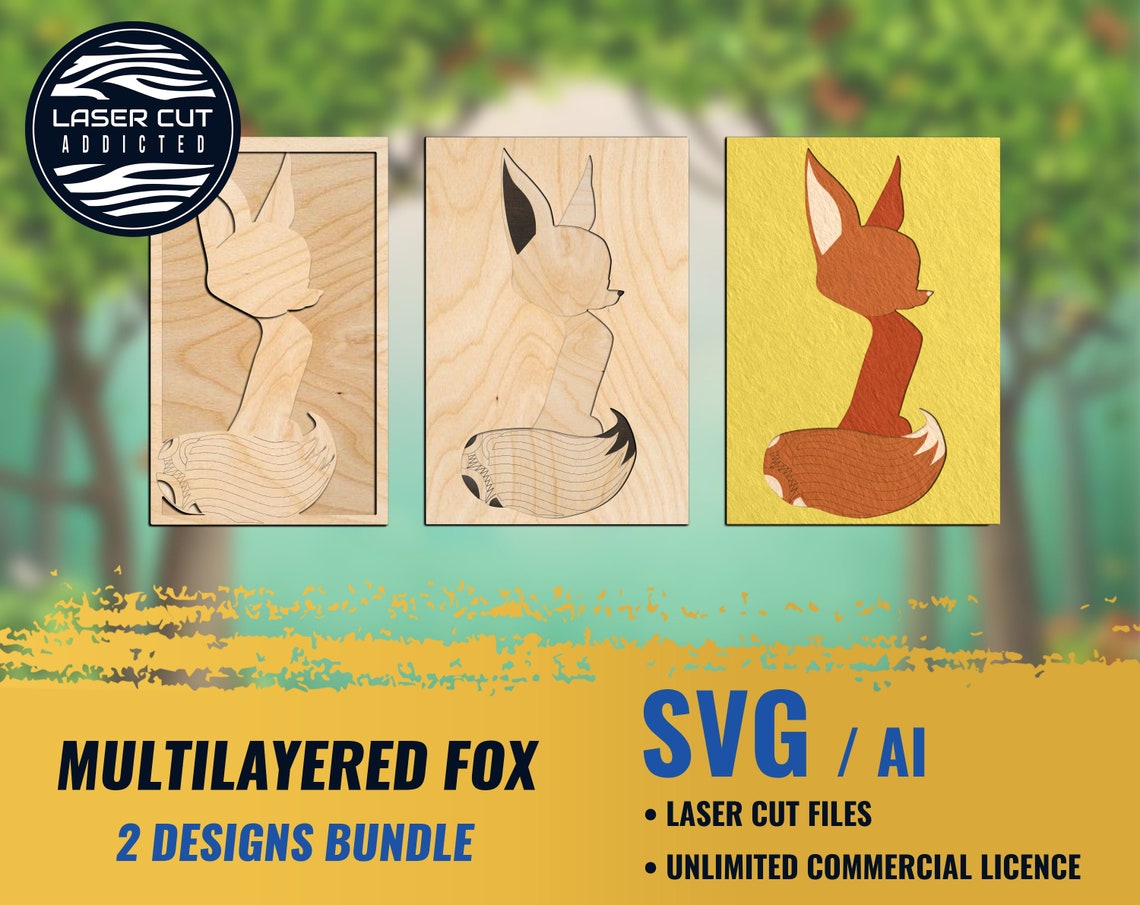 Laser Cut Fox Svg File Glowforge File Laser Cutting Design 2 Designs ...