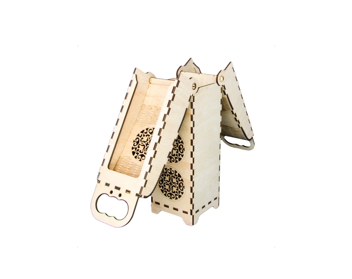 Wine Bottle Box Laser Cut Ready Svg File Digital Download Laser Cutting ...