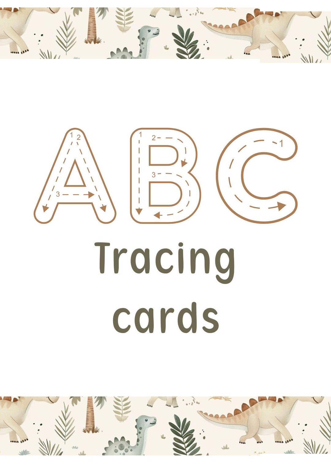 Dinosaur Alphabet Tracing Cards - Etsy