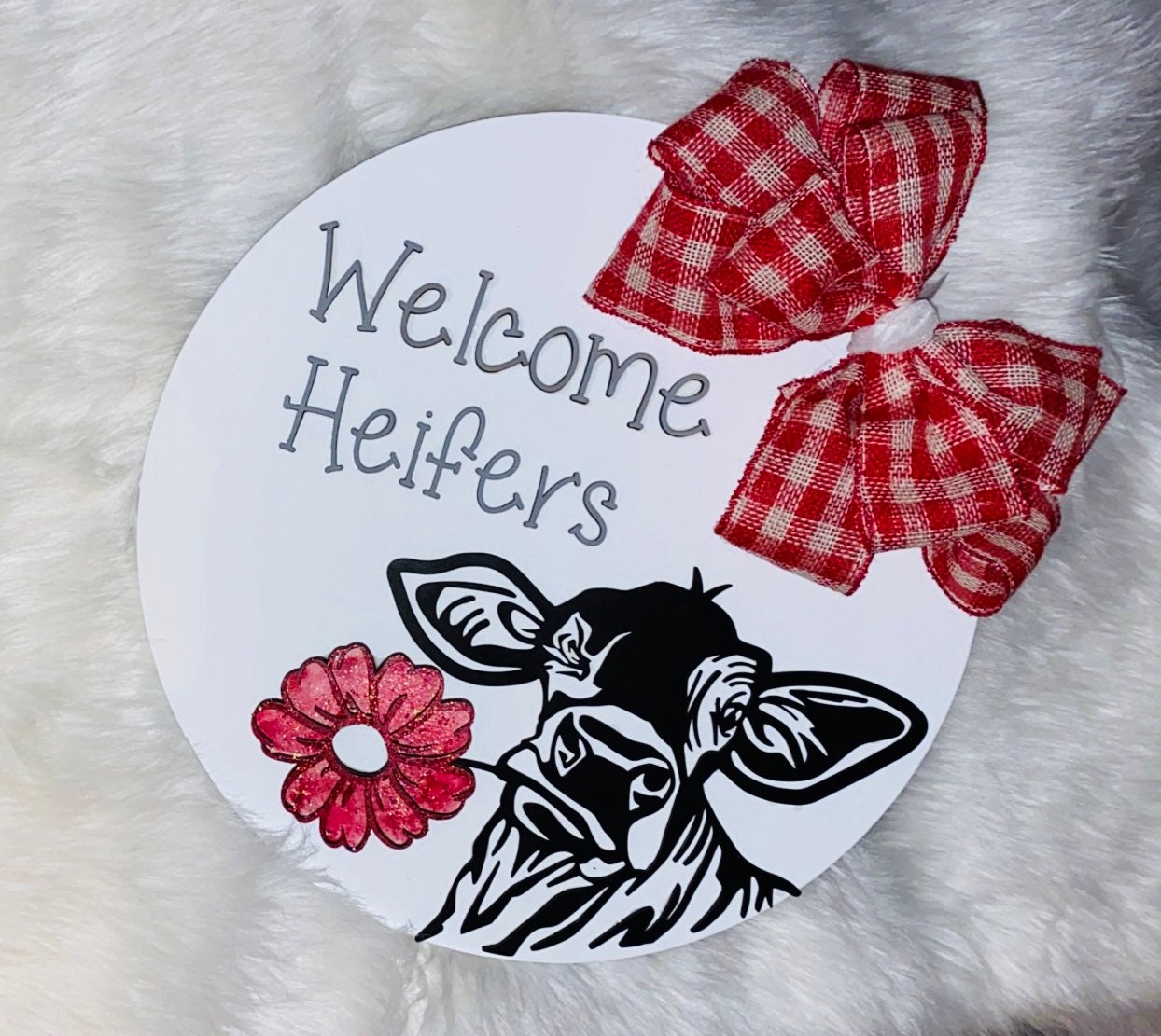Welcome Heifer Door Hanger Welcome Sign - Etsy
