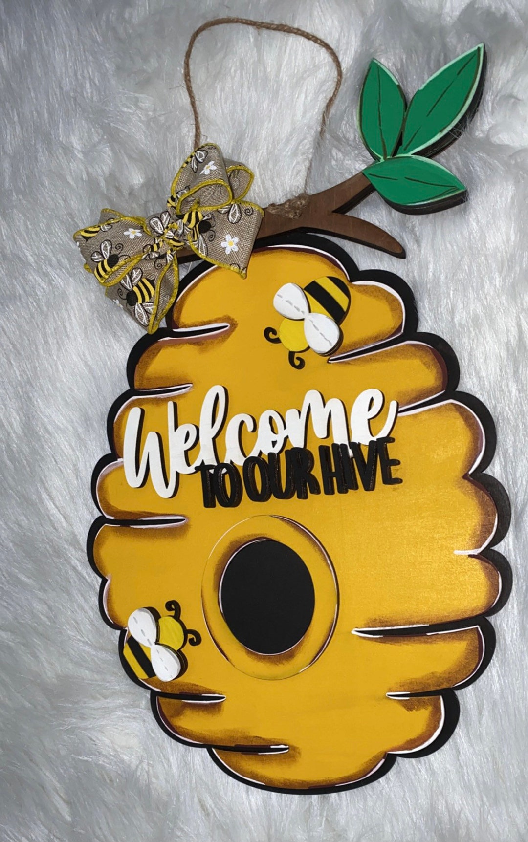 Welcome to Our Hive Door Hanger/welcome Sign/ Bee/ Honey/bee Hive - Etsy
