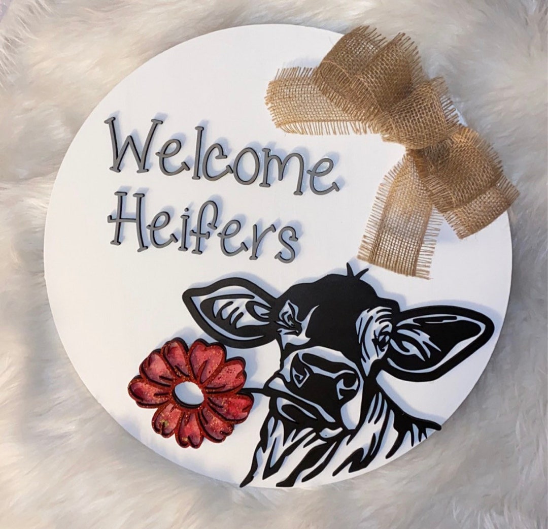 Welcome Heifer Door Hanger Welcome Sign - Etsy
