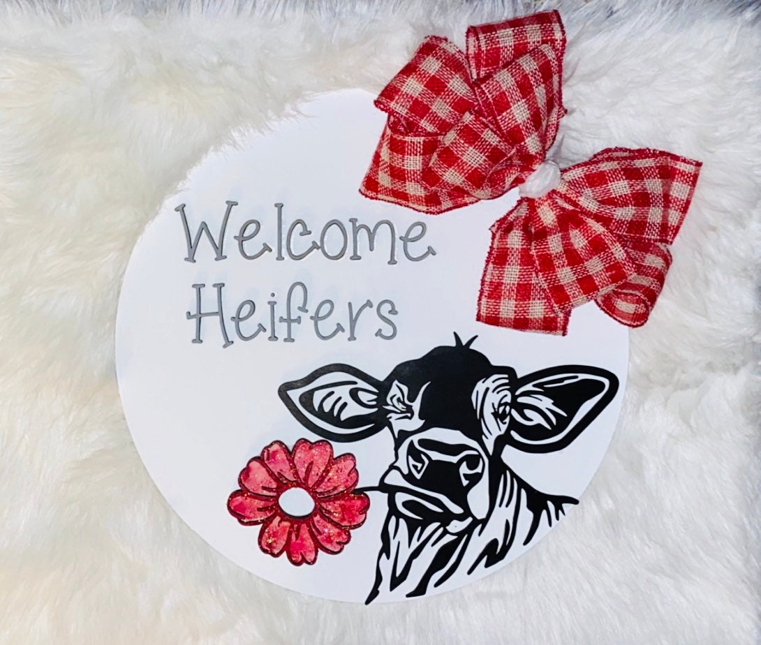 Welcome Heifer Door Hanger Welcome Sign - Etsy