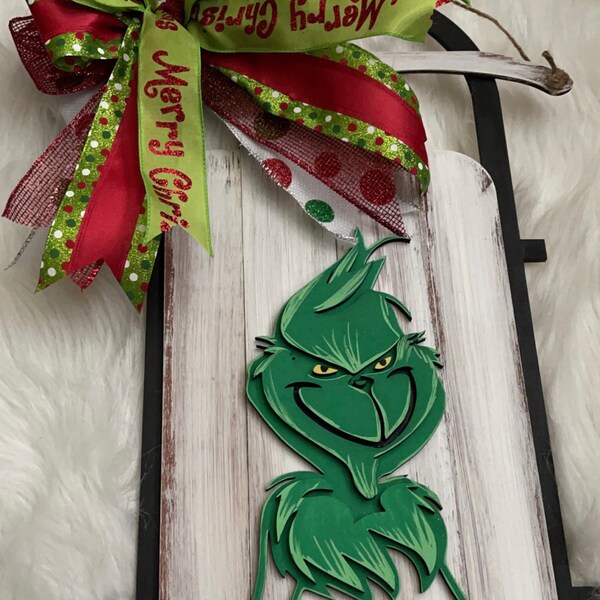 Grinch Door Hanger - Etsy