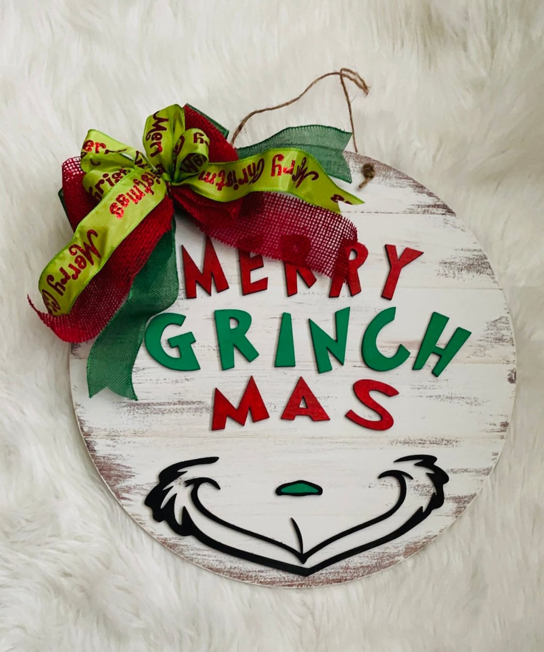 Grinch Inspired Door Hanger/welcome Sign/christmas/ Laser Cut - Etsy