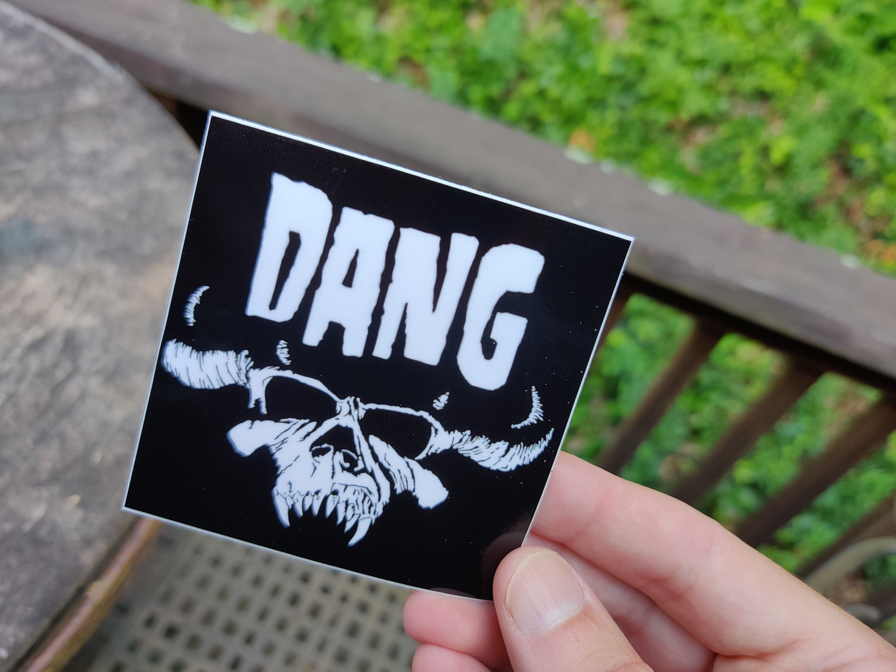 Dang 3x3 Glossy Sticker High Quality Indoor/outdoor Danzig Parody Rock ...