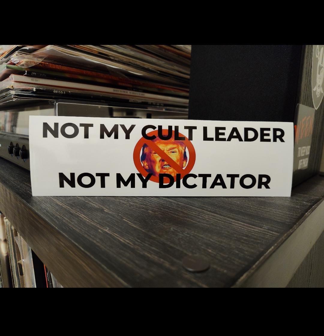 Anti Trump Bumper Sticker: "not My Dictator" (3"x10") Decal Waterproof ...
