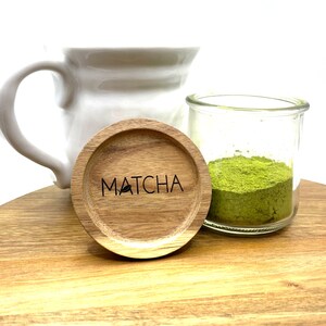 Matcha Tea Storage Container • Glass Matcha Jar With Acacia Wood Lid ...