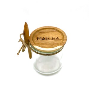 Matcha Tea Storage Container • Glass Matcha Jar With Acacia Wood Lid ...