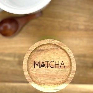Matcha Tea Storage Container • Glass Matcha Jar With Acacia Wood Lid ...