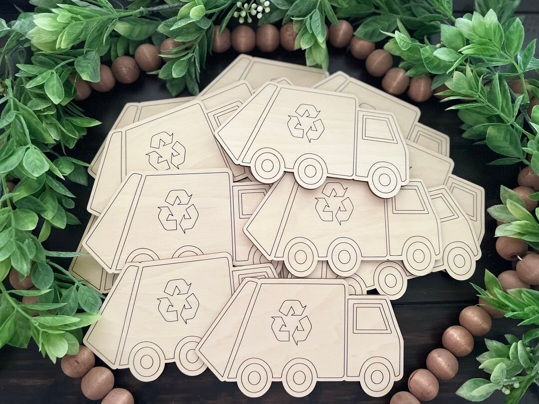 Trash Truck Wood Cutout | Trash Truck Party | Trash Truck DIY | Wood ...
