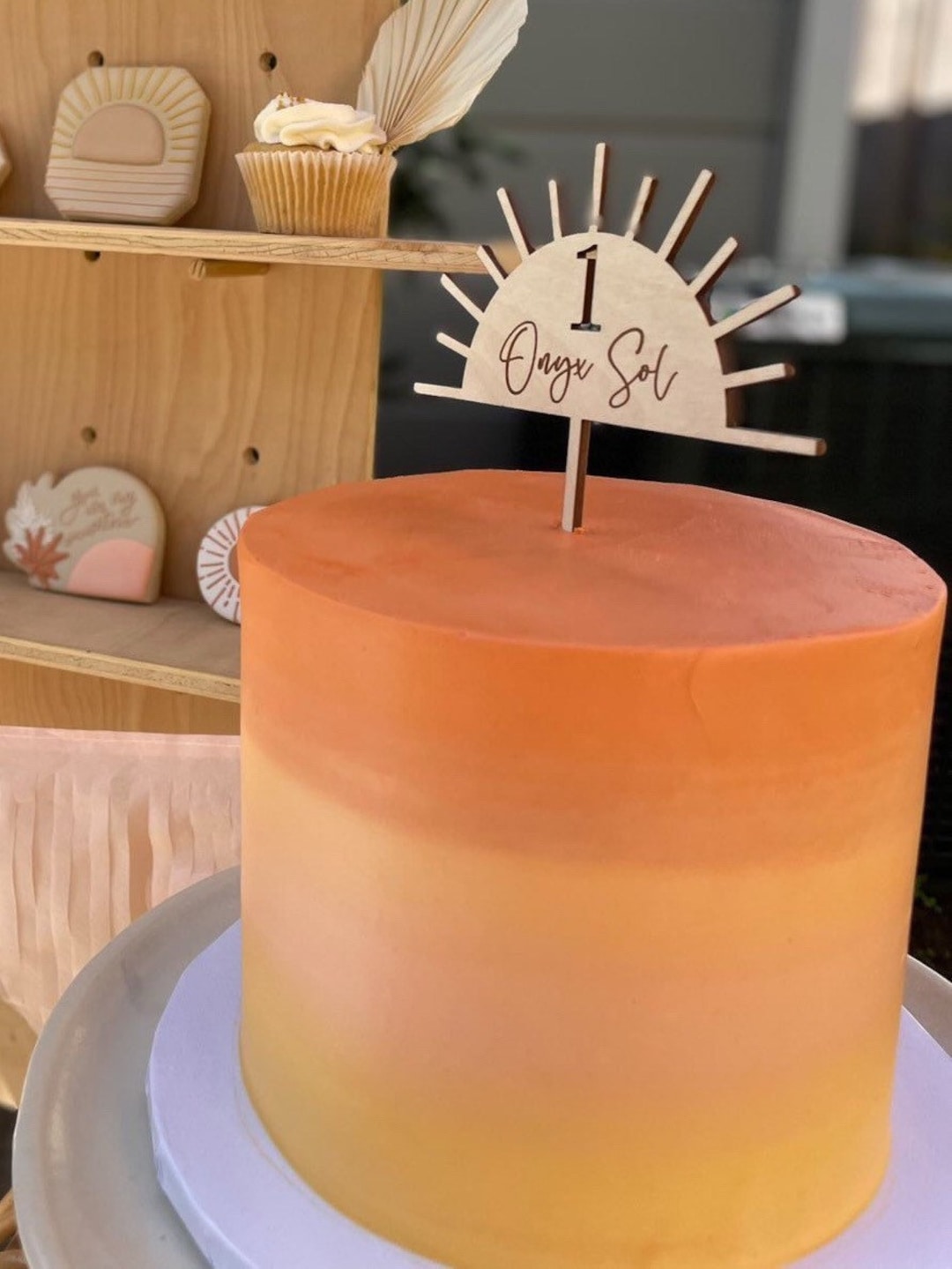 Half Sun Cake Topper | Cake Topper | Sun Cake Topper| Boho Cake Topper ...