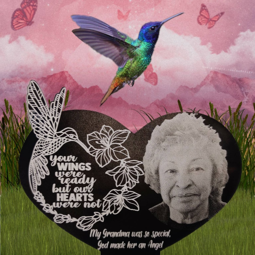 Hummingbird Memorial Plaque, Grave Marker, Sentimental Decoration Stone ...