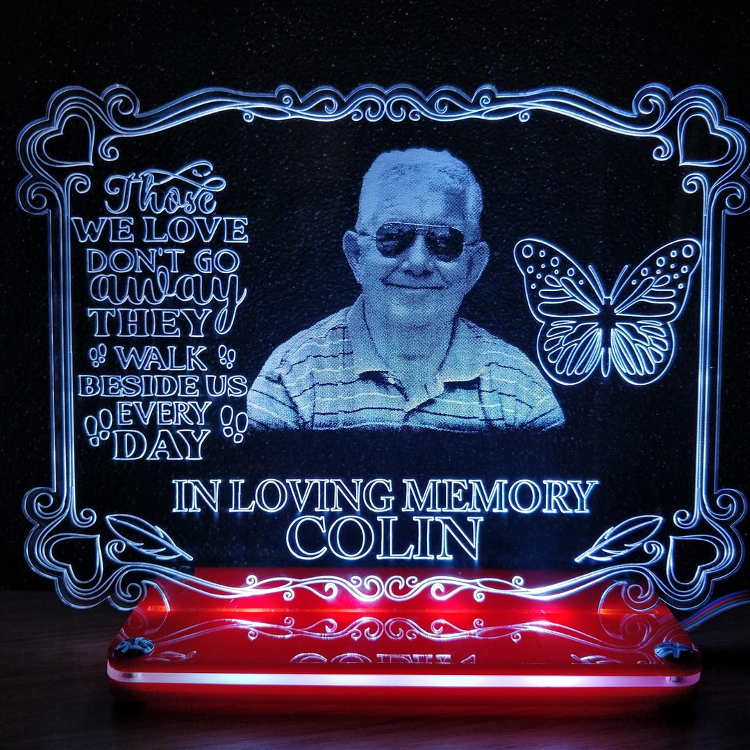 Personalized Memorial Light With Custom Image and Text LED Memory Lamp ...