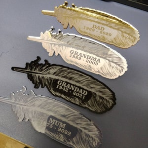 Personalised Memorial Feather's - Etsy