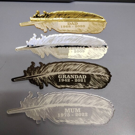Personalised Memorial Feather's - Etsy