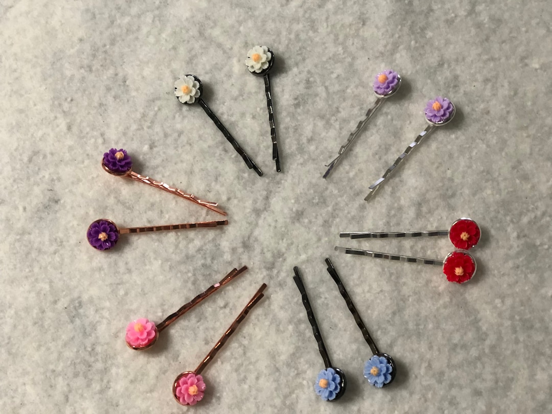 Flower Bobbie Pins - Etsy